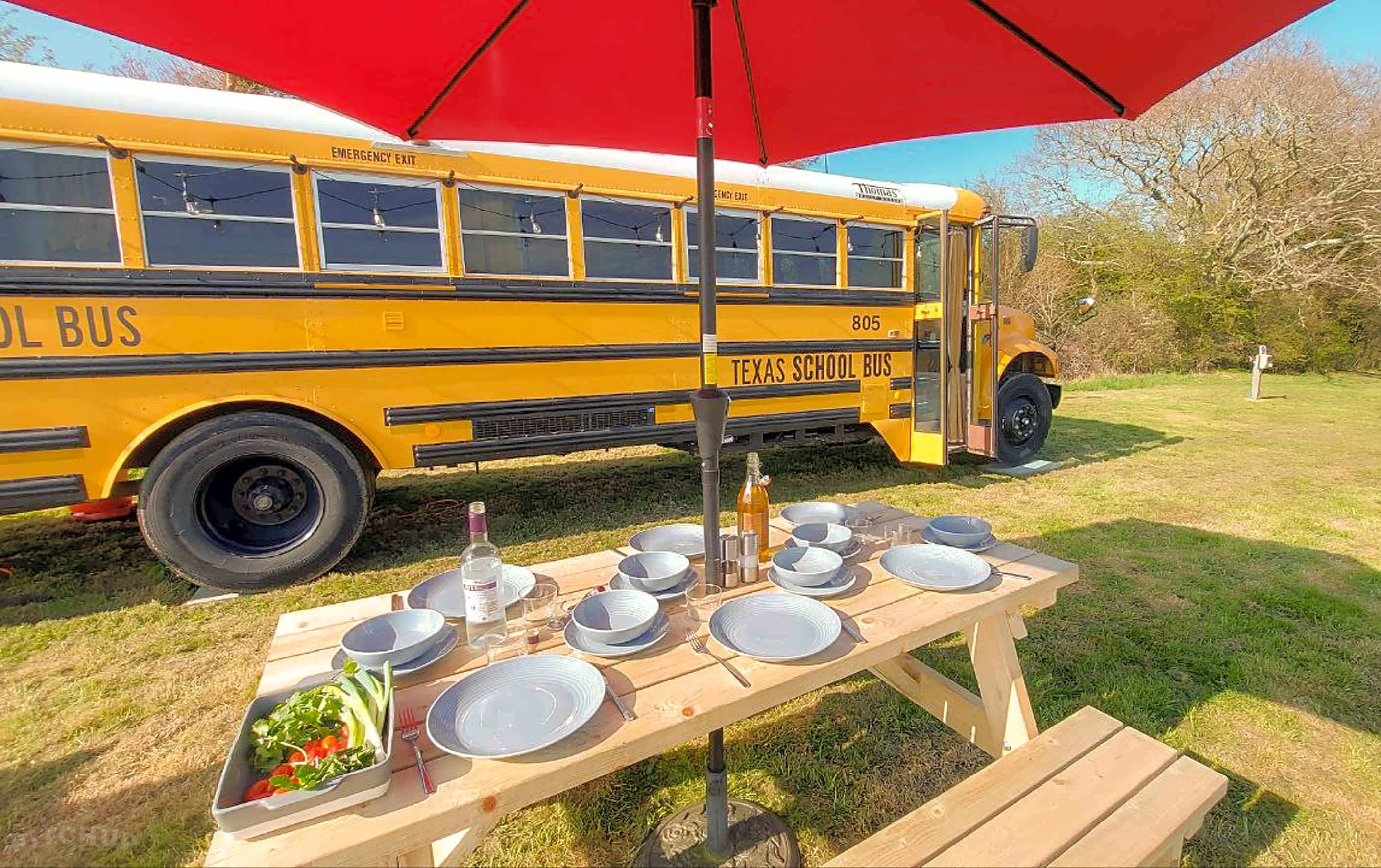 American School Bus Glamping at Woolacombe, Woolacombe, Devon - Updated ...